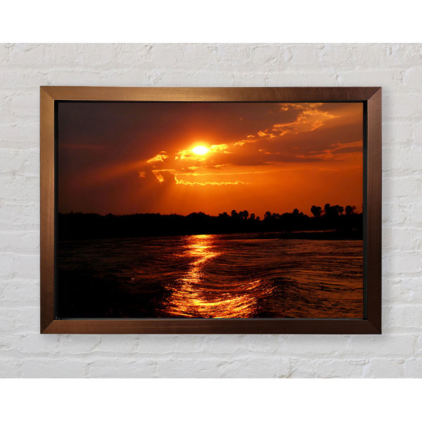 Haus am Meer Orange Waves Lapping Gerahmter Druck Wandkunst | Wayfair.de